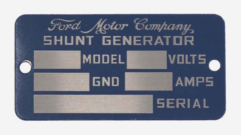 Identification Plate and Decal